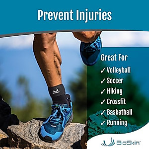 BIOSKIN TriLok Ankle Brace for Women & Men - Ankle Brace for Sprained Ankle, Plantar Fasciitis Relief, Foot Arch Support, Peroneal Tendonitis Relief, & PTTD Support