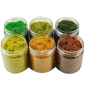 NWFashion 6 X 125ml 5MM Static Grass Dressing Tree Flower Scatter Flock Scenery Materials