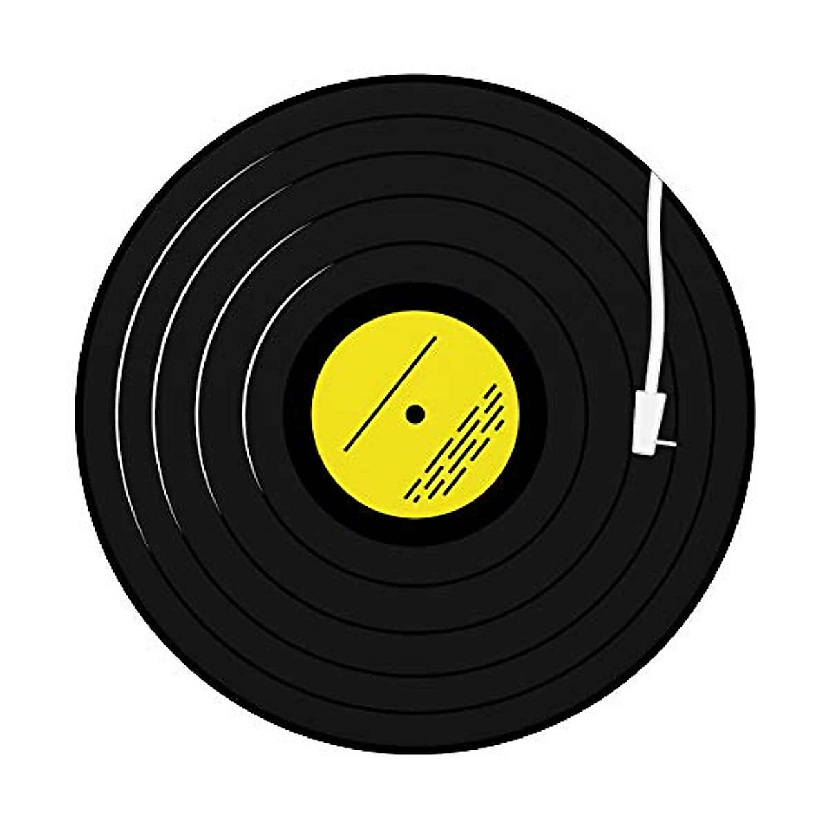 Retro Vinyl Record LP DJ Yellow Art Design PopSockets PopGrip: Swappable Grip for Phones & Tablets