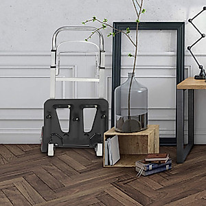 KARMAS PRODUCT Aluminum Foldable Hand Truck with Telescoping Handle and Rubber Wheels Heavy Duty Compact Luggage Cart Portable Trolley for Travel, Shopping or Industrial …