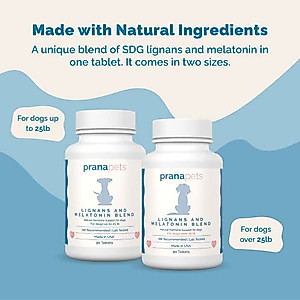 Lignans & Melatonin Blend Naturally Aids in Relieving Symptoms of Cushing’s Disease in Dogs | Helps Promote Healthy Adrenal Balance & Overall Well-being | by Prana Pets | 3 MG Melatonin, 20 MG Lignans