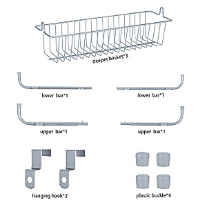 HOMERACK 3-Tier Over the Door Pantry Organizer, Heavy-Duty Metal Pantry Door Organizer with 3 Baskets, Hanging Spice Rack, Pantry Door Organization and Storage, Chrome