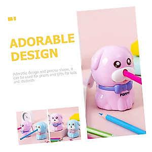 STOBOK Puppy Pencil Sharpener for Kids Manual Pencil Sharpener Mini Cute Manual Pencil Cutter for School Supplies Classroom Stationery Accessories, Pink