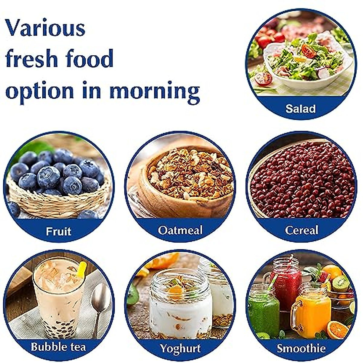 Overnight Oats Containers, 16 oz Overnight Oats Glass Jars with Lids and Spoon, 4Pack Airtight Overnight Oats Cup Wide Mouth Mason Jars for Yogurt,Cereal,Milk,Salad,Chia Pudding