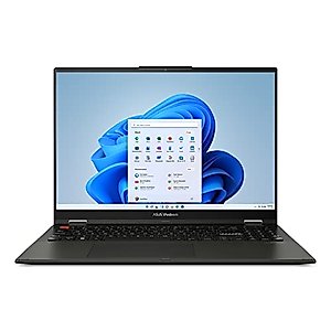 ASUS 2023 Vivobook S 16 Flip 16” Touch, AMD Ryzen 5 7530U CPU, AMD Radeon Vega 7 Graphics, 8GB RAM, 512GB SSD, Fingerprint Sensor, Stylus Supported, Windows 11 Home, Midnight Black, TN3604YA-DS51T