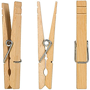 100-pack Natural Wood Spring Clothespins by Knack