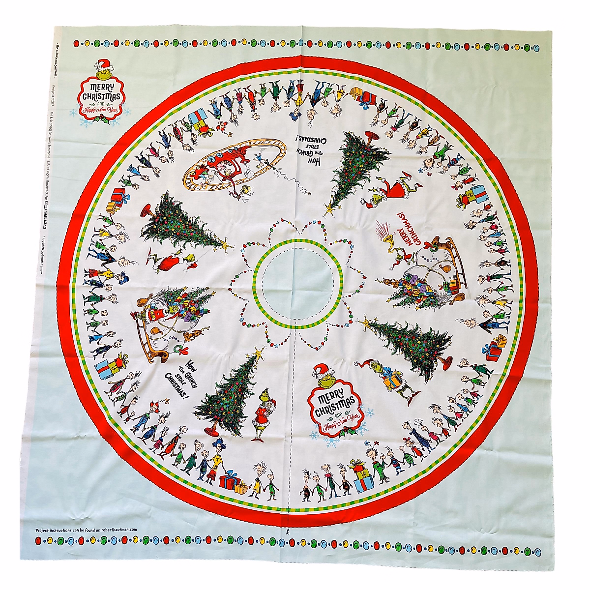 Robert Kaufman Fabrics How The Grinch Stole Christmas Tree Skirt Panel