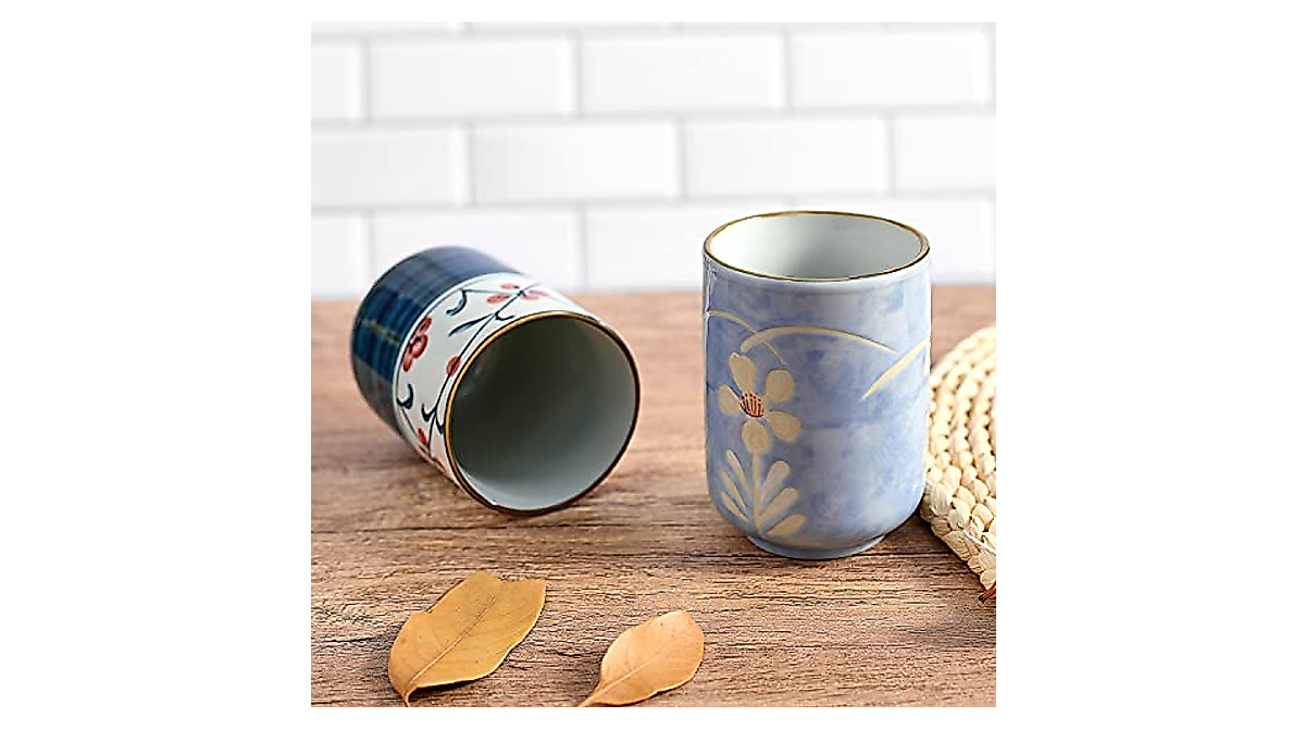 Junrutc Tea Cups Set of 4 | Japanese Yunomi Style