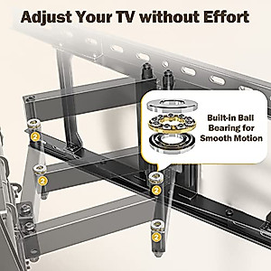 Mounting Dream UL Listed TV Wall Mount for Most 42-84” TVs, Premium Ball Bearings Design for Ultra-Slim TV’s Smooth Moving, Full Motion TV Mount with Articulating Arm, Max VESA 600x400mm and 100LBS