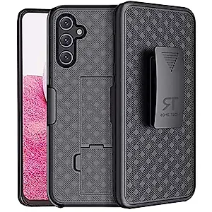 Rome Tech Belt Clip Phone Case for Samsung Galaxy A14 5G [SM-A146] Slim Heavy Duty Rugged Slide Hip Holster Cover with Kickstand Compatible with Galaxy A 14 5G - Black Lines