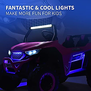 Joywhale 24V 2 Seater Kids Ride on UTV Car Powerful Electric Vehicle, with 4x75W Strong Motors, Big Battery, Easy-Drag System, 2.4G Remote Control, Soft Braking & Suspension, 2023 New Model, BW-U20