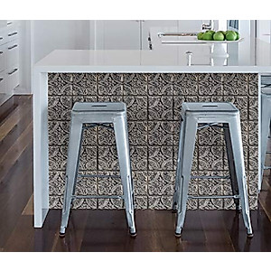 InHome NH3922 Camden Antique SSilver Faux Tin Peel & Stick Backsplash Tiles, Metallic