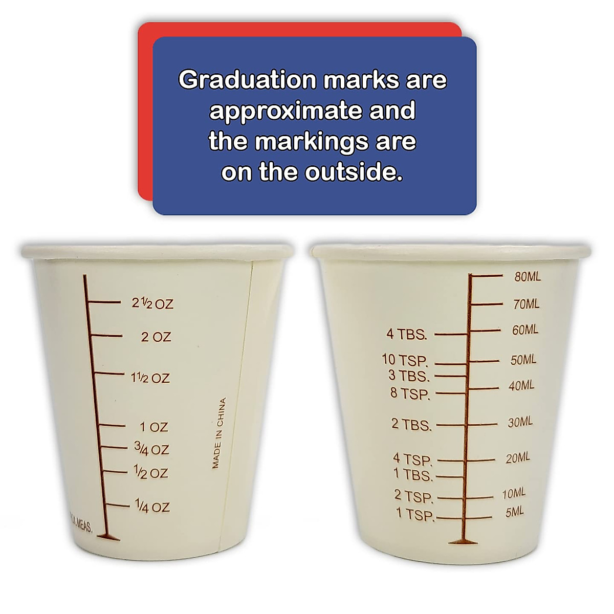 50 3oz Coated Paper Graduated Cups for Mixing Paint, Stain, Epoxy, Resin by NetSellsIt; Disposable, Recyleable, from Renewable Resource Bamboo, Wax Coated