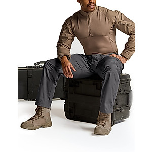 CQR Men's Tactical Pants, Water Resistant Ripstop Cargo Pants, Lightweight EDC Work Hiking Pants, Outdoor Apparel, Duratex Charcoal, 34W x 30L