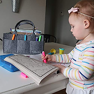 Premium Craft Supplies Storage Organizer with Zipper Pocket | Yarn & Knitting Caddy | Planner Tote | Customizable Compartment | Organize Tape, Needle, Scissors in Zipper Pocket