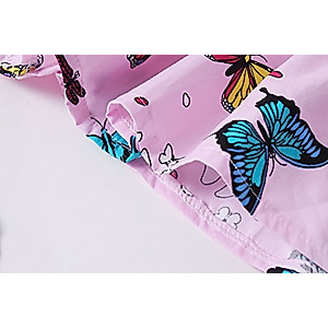 SMILING PINKER Little Girl Dresses Summer Butterfly Kids Toddler Cotton Sundress (Pink, 5 Years)
