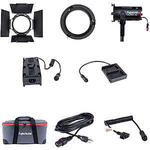 Aputure LS 60d Focusing LED Video Light CRI 95+ TLCI 95+ 50000lux @1m App Control Built-in 8 Lighting FX with Barn Doors for Video Recording,Wedding,Outdoor Shooting