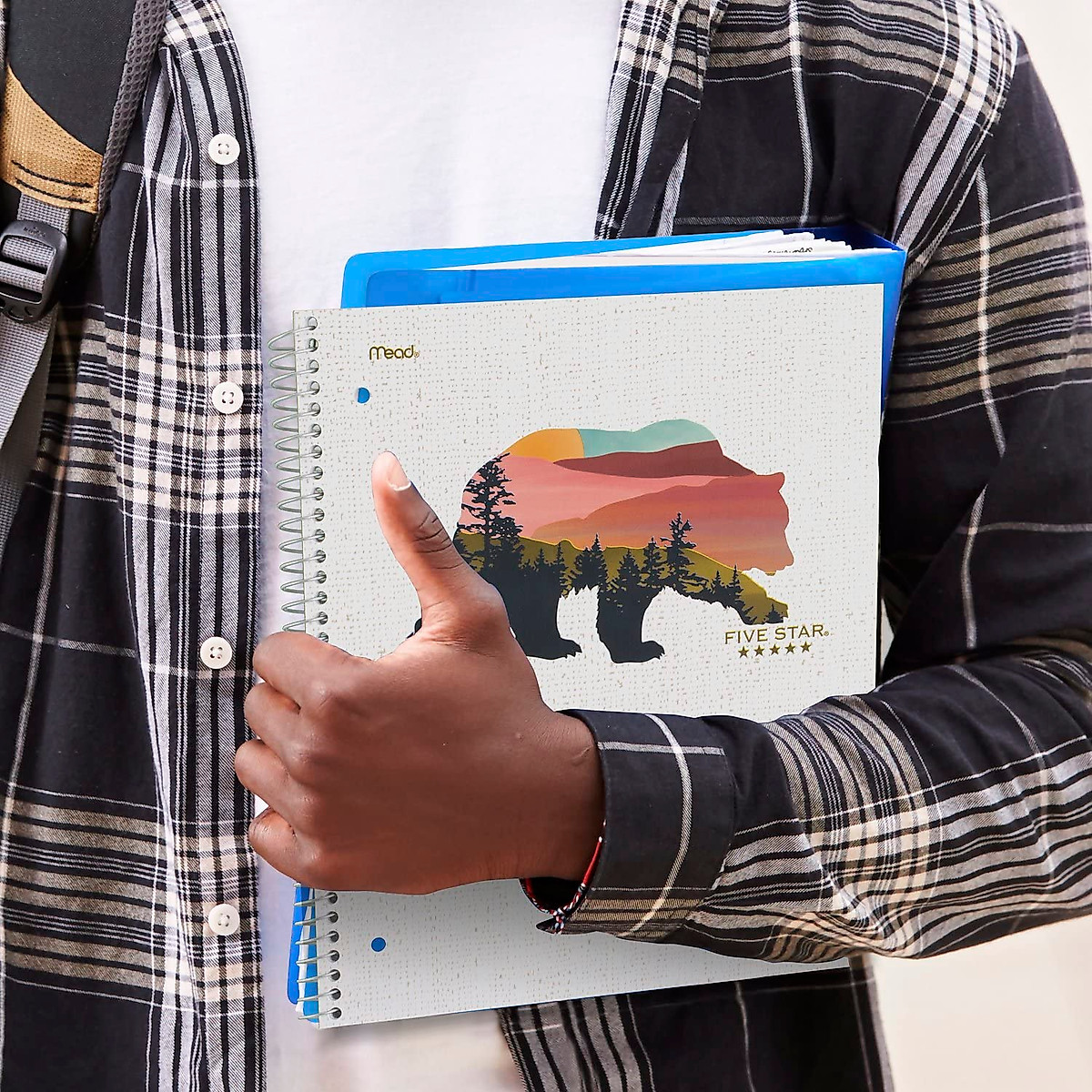 Five Star and National Wildlife Federation Spiral Notebook + Study App, 1 Subject, College Ruled Paper, 11" x 8-1/2", 80 Sheets, Forest Bear, 1 Count (820088FM)