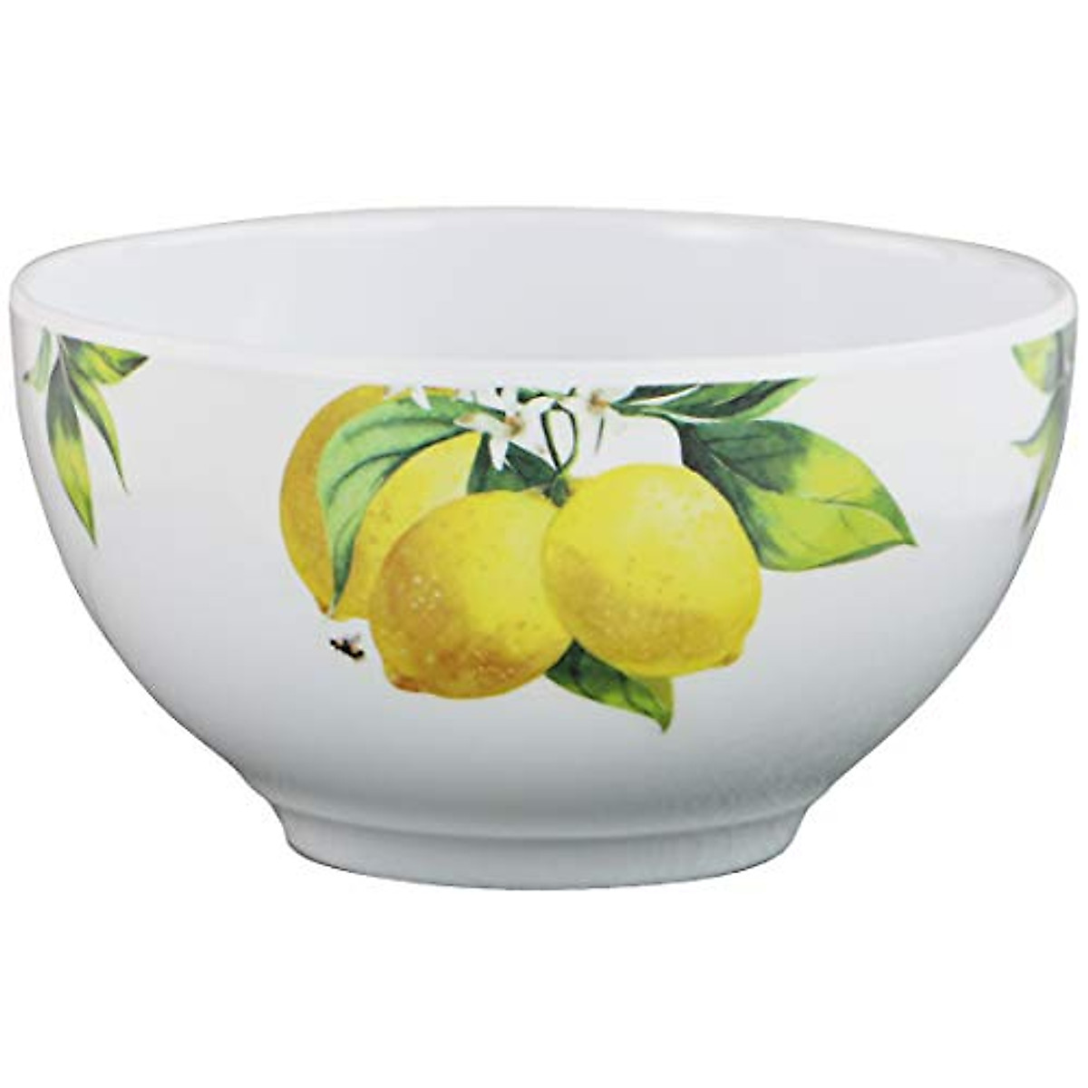 Reston Lloyd Fresh Lemons, 6pc Melamine Cereal/Soup Bowl Set, white, lemon, green, 2 cups