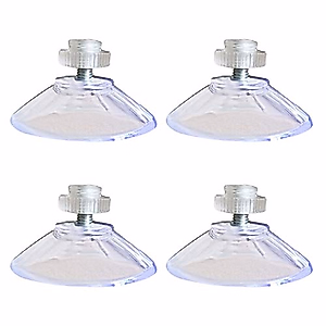 4 Pcs M4 Transparent PVC Suction Cups with Knurled Nuts, Rubber Strong Suction Cup Replacements Hook 40mm Diameter with Cap Nut for Kitchen Bathroom (Clear)
