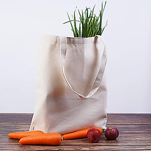 Canvas Tote Bags,2 Pcs Tote Bags Multi-Purpose Reusable Blank Canvas Bags Use For Grocery Bags,Shopping Bags,DIY Gift Bags