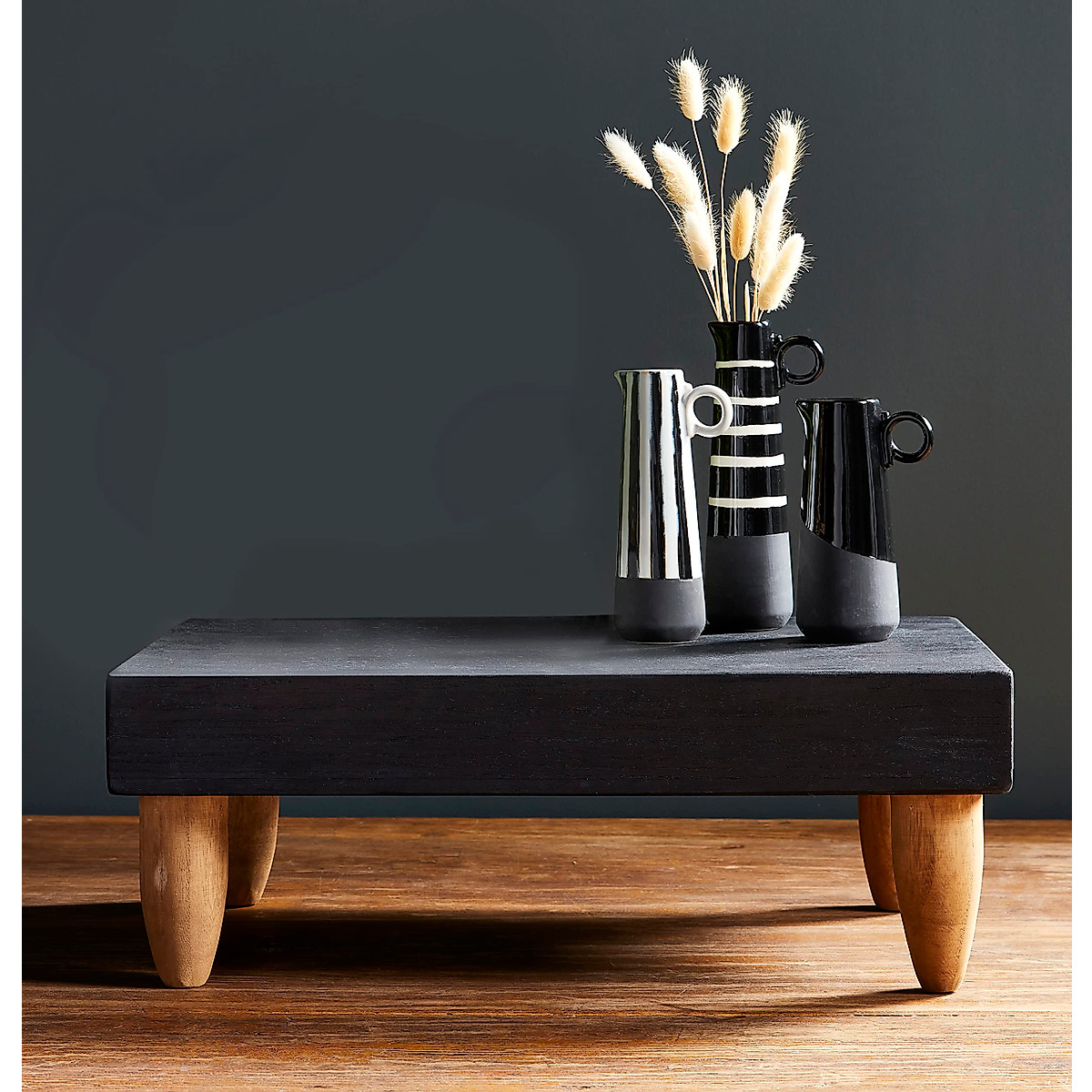 Mud Pie Black Footed Serving Board, 12 1/2" X 20 1/4"