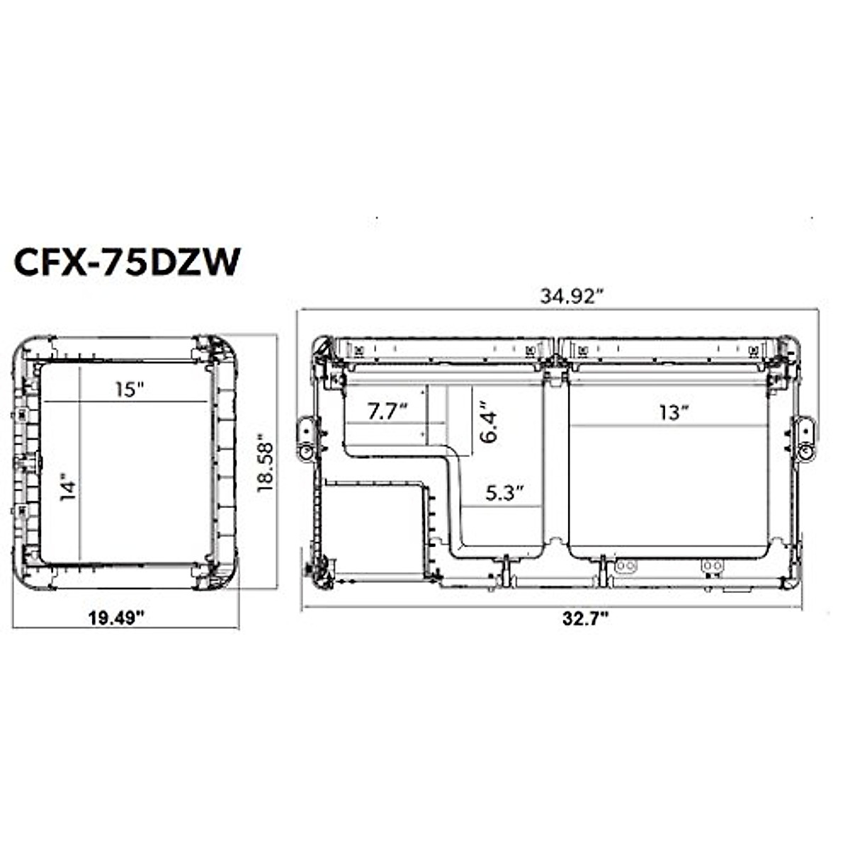 Dometic CFX75DZW 12v Electric Powered Cooler, Fridge Freezer