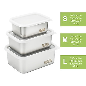 BSDLZCH 3pcs/set Stainless Steel Food Container with Lid, Snack Container, Reusable Container, Outdoor Carry Meal Box, Prep Container, Metal Lunch Container for Office