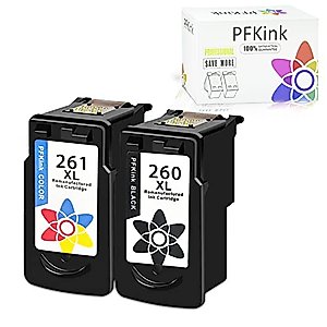 260XL 261XL Ink cartridges Replacement for Canon 260 261 Ink PG-260 XL CL-261 XL Ink catridges for Canon TS6420 TS5320 TR7020 Printer ( 1 Black, 1 Tri-Color, 2-Pack )