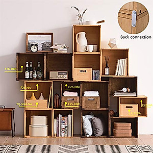 KIRIGEN Stackable Wood Storage Cube/Basket/Bins Organizer for Home Books Clothes Toy Modular Open Cubby Storage System - Office Cubical Bookcase Closet Shelves C26-NA