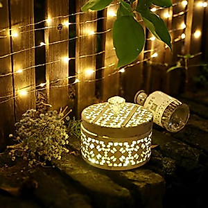 Solar String Lights Outdoor 2 Pack 100 LED 33ft IP65 Waterproof Solar Fairy Lights, 8 Modes Solar Powered String Lights for Porch Balcony Garden Patio Wedding Party Christmas Decoration (Warm White)