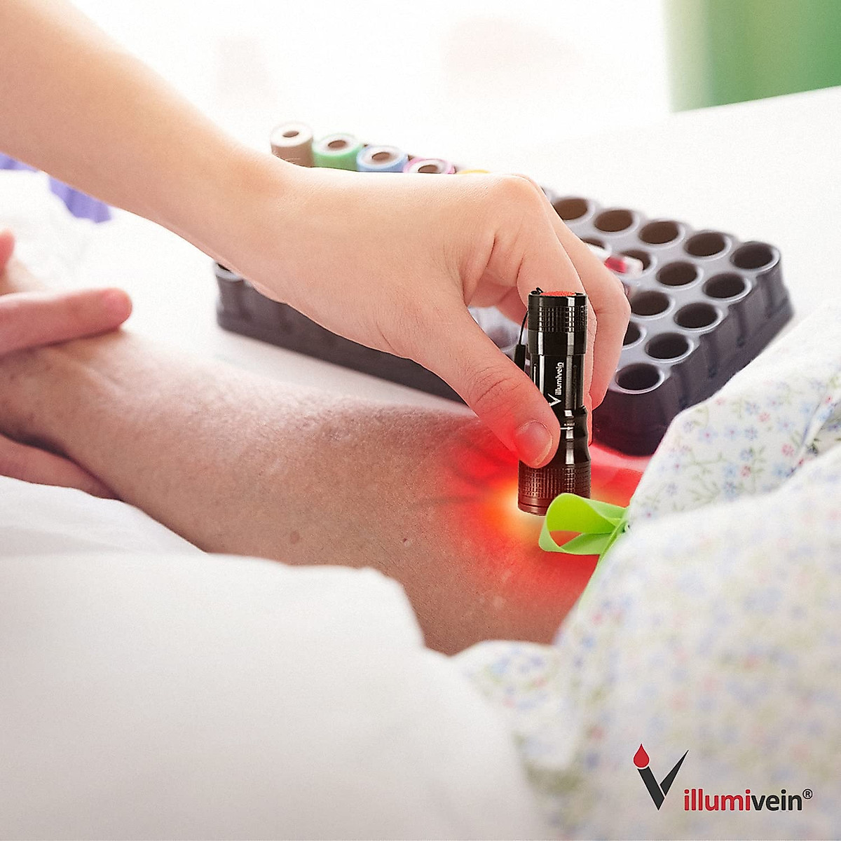 Illumivein Premium Vein Finder Light & Sanitary Covers (50 Count) Quick IV Access Tools for Nurses, Paramedics, Phlebotomy, EMS, EMT Transilluminator