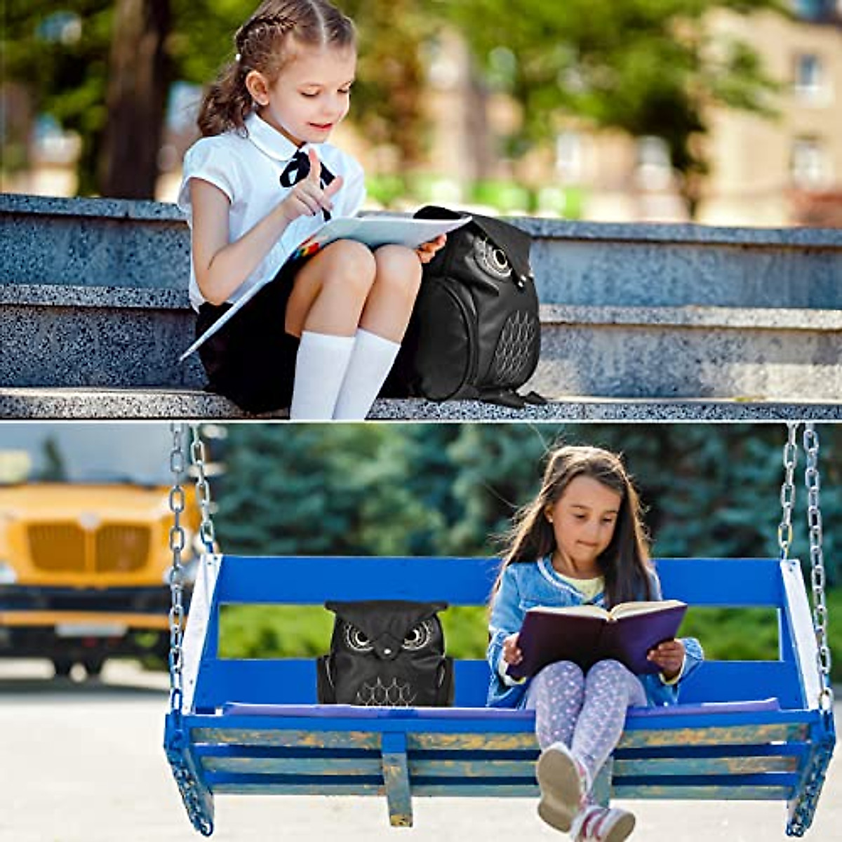 PRETYZOOM Owl Shaped Backpack Goth Purse PU Leather Backpack Fashionable Women Backpack Travel School Backpack Casual Backpack Owl Gifts for Women Gothic Purse School Backpacks for Teenagers