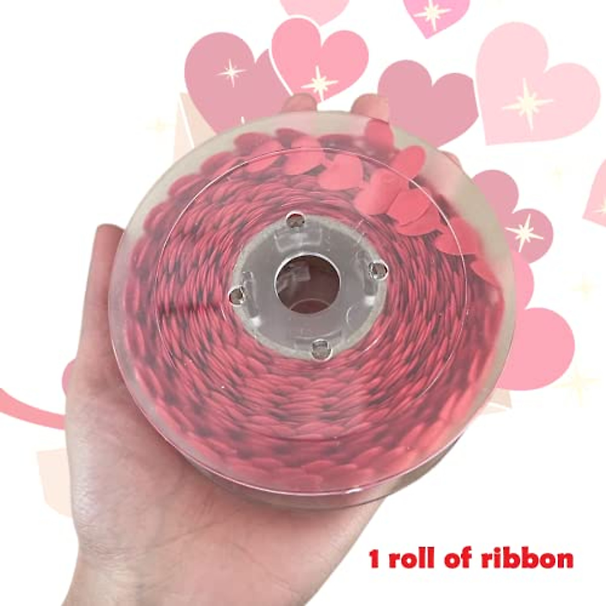 Valentines Wired Ribbon 5/8 in Embossed Heart Valentine Day Ribbon Red Heart Ribbon for Valentine's Day Anniversary Wedding Wrapping Crafts DIY Crafts Party Decor