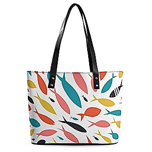 Womens Handbag Fish Leather Tote Bag Top Handle Satchel Bags For Lady