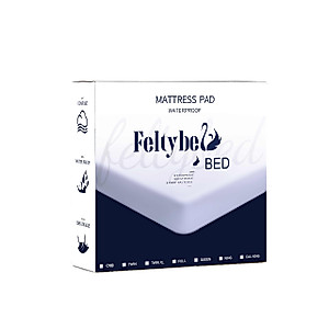 FELTYBED Twin Size 39"x75" Waterproof Mattress Protector, Soft Bed Grey Mattress Cover Twin, Breathable Mattress Pad Cover with Deep Pocket 6"- 15", Noiseless Washable