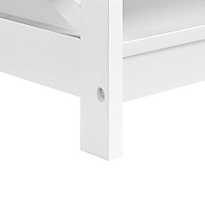 Yaheetech Wood 2-Tier White Coffee Table with Storage Shelf for Living Room, X Design Accent Cocktail Table, Simple Design Home Furniture, 39.5 x 21.5 x 18 Inches