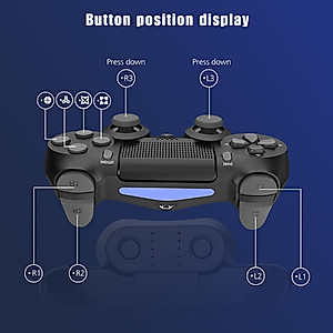 DRILI Paddles for PS4 Controller, Back Button Attachment for PS4 Controller, TURBO Function/Memory Function/Plug And Play, PS4 controller accessories