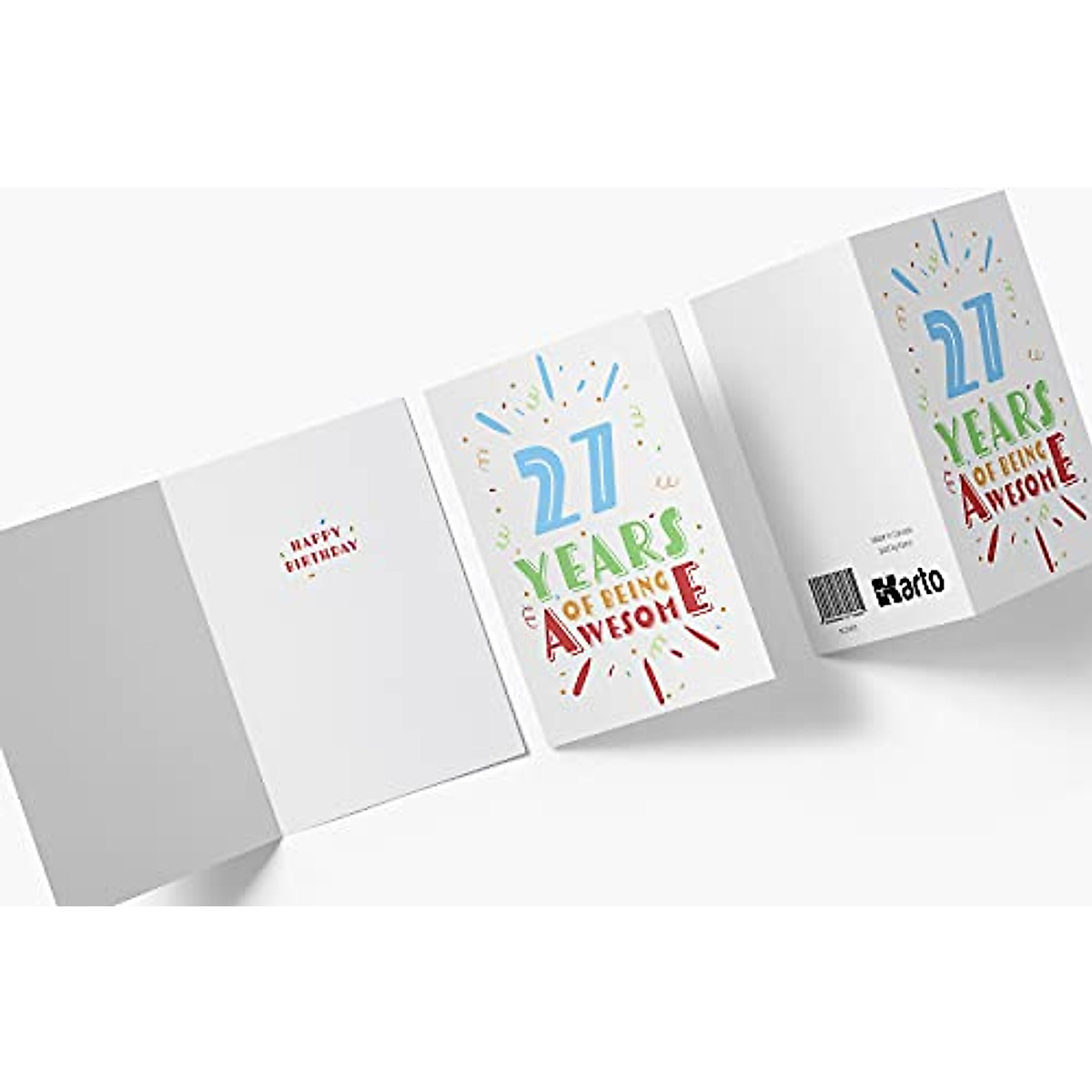 27th Birthday Card for Him Her - 27th Anniversary Card for Dad Mom - 27 Years Old Birthday Card for Brother Sister Friend - Happy 27th Birthday Card for Men Women | Karto – Being Awesome (Color)