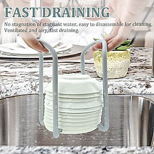 2 Pack Telescopic Tray Storage Rack, Retractable Dish Drying Rack, Multi-Functional Plates Cup Bowl Pot Pan Lid Storage Holder Organizer for Kitchen Counter Cabinet Drawer