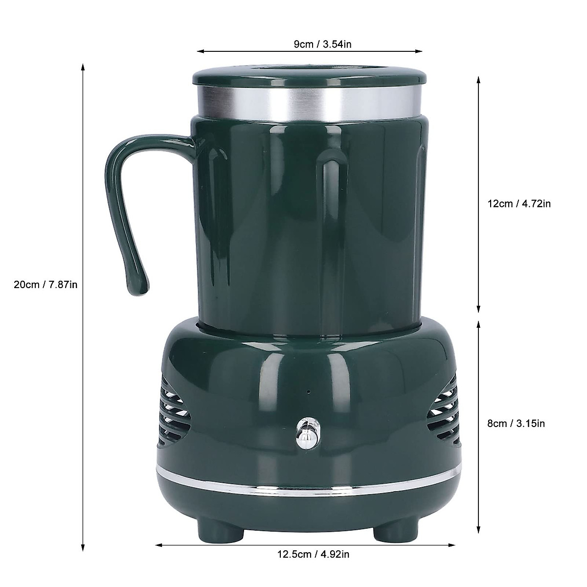 Coffee Mug Warmer and Cooler, 2 in 1 Beverag Fast Cooling Heating Coffee Mug Electric Drink Cooler Warmer Cup with Curved Handle Nonslip Pads, Coffee Cup Warmer for Coffee Milk Tea (Green)