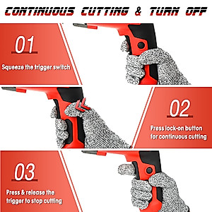 SHALL Electric Fiber Cement Siding Shear, 4.8-Amp Hardie Board Cutter with 360 Degree Swivel Head, Variable Speed & Continuous Cutting, for Cutting Cement Board, Tile Board, Backer board, 2700 SPM