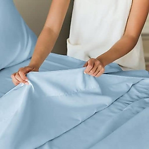 Luxurious Sateen Cotton Full Size Sheet Set: 100% Cotton Sheets,Soft, and Hotel Quality Bedding