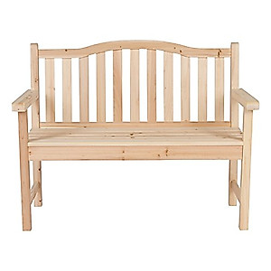 Shine Company 4212N Belfort II Wooden Outdoor Patio Garden Bench, Natural