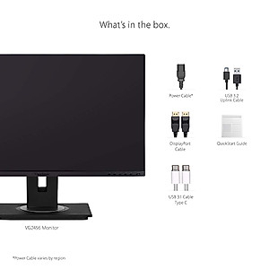 ViewSonic VG2456 24 Inch 1080p Monitor with USB 3.2 Type C Docking Built-in Gigabit Ethernet and 40 Degree Tilt Ergonomics for Home and Office (Renewed)