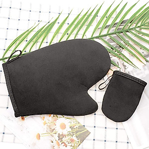 Self-Tanning Tan Gloves-Tanning Mitt applicator with Thumb and Face Gloves, Washable and Reusable Sun-Free Tanning Gloves Tool Set for Mousse, 2 Pieces Self Tanning Mitt Fake Tanning Gloves