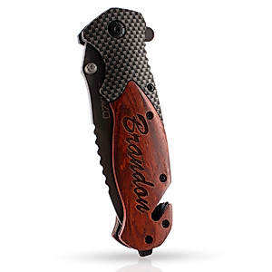 Gifts For Men, Personalized Pocket Knife w Name or Text, 20 Elegant Font, Custom Pocket Knife