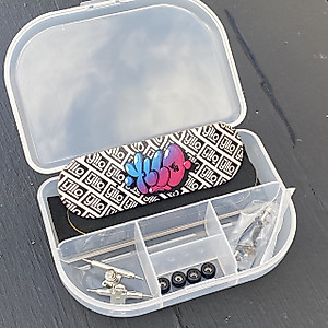 Yllo Simon Dee Complete 5 Ply Wood 100mm x 33mm Fingerboard with Upgraded 32mm Trucks, Lock Nuts, CNC Wheels