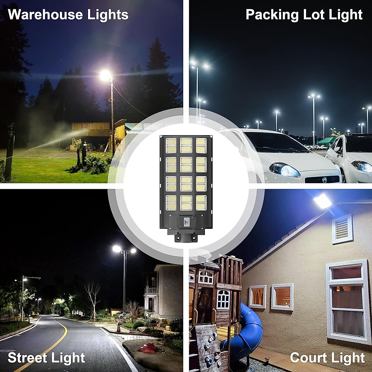 IOBZSM 3-Pack Solar Street Light - 3200W Outdoor Parking Lot Lights, 240000 Lumens, Dusk to Dawn Motion Sensor, IP67 Waterproof, Solar Street Light Outdoor,Commercial Grade