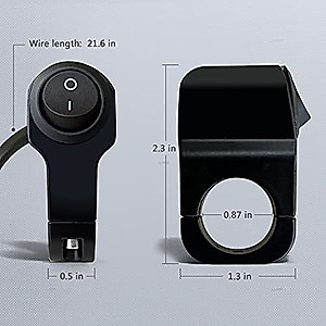 Motorcycle Handlebar Switch Waterproof ATV Handlebar Light Switch Aluminum Alloy Toggle Switch for Motorcycle Bike ATV UTV Scooters Fits 7/8"(22MM) Handlebars 2 Pieces